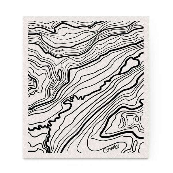 Corvidae drawings & designs - Topo Map Swedish Dishcloth – Woodfire ...